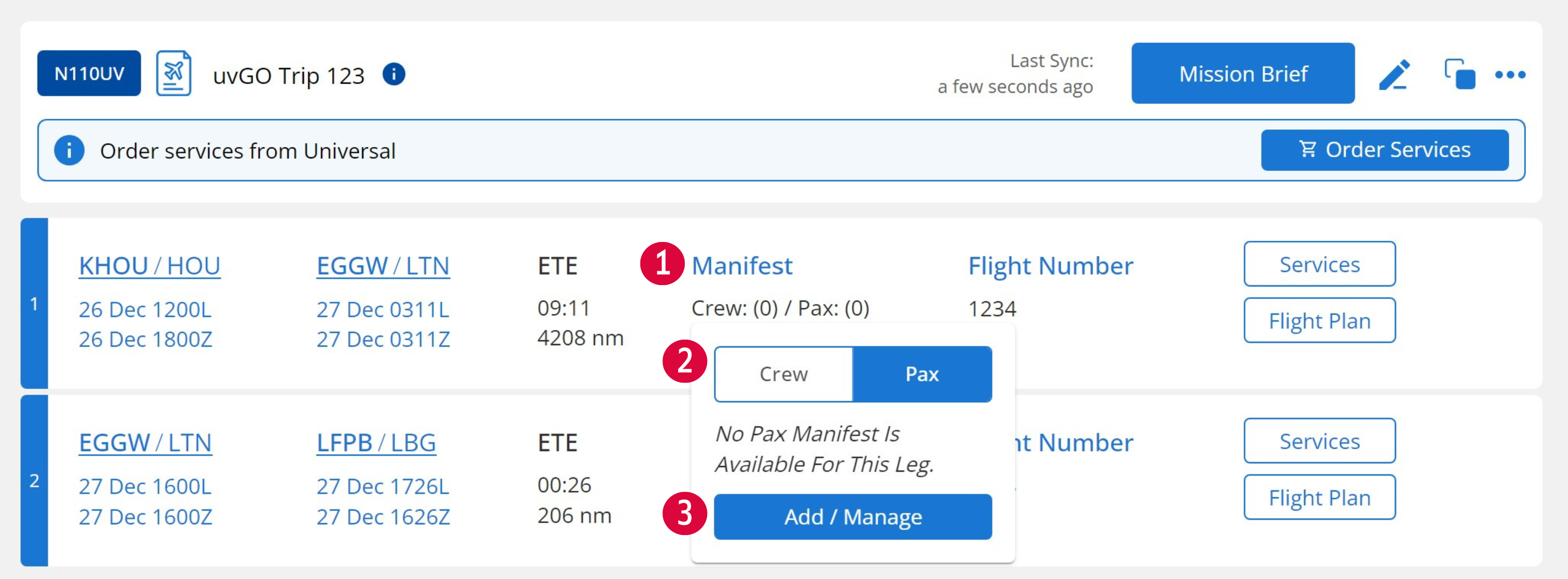 Manage Crew/Passenger Manifest – Knowledge Base