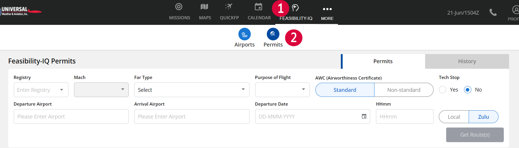 Overflight and Landing Permit Information for a Flight Route in ...