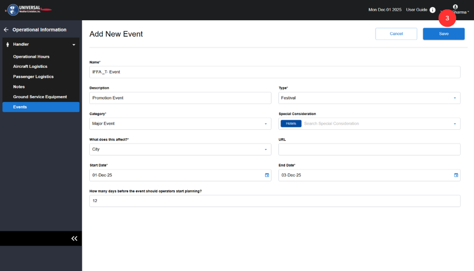 Operational Information-(Handler) Events – Knowledge Base